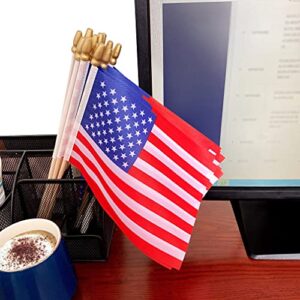 TSMD US American Stick Flags Small Mini USA Hand Held Flags,July 4th Decoration,Veteran Party,Memorial Day,5x8 Inch,12 Pack