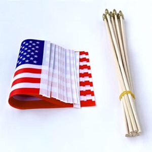 TSMD US American Stick Flags Small Mini USA Hand Held Flags,July 4th Decoration,Veteran Party,Memorial Day,5x8 Inch,12 Pack