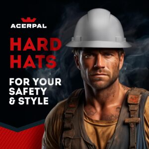 Acerpal Full Brim Vented Light Grey Carbon Fiber Design Matte Finish OSHA Hard Hat with 6-Point Suspension