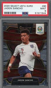 jadon sancho 2020 select uefa euro soccer card #80 psa 9