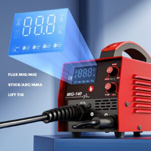 SILVEL MIG Welder 110V, 3 in 1 140A MIG/ARC/Lift TIG Welding Machine, Flux Core Welder with IGBT Inverter, Portable Gas/Gasless Welder Machine for Home Welder