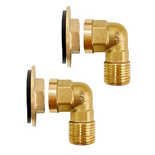 Mounted Installation Kit for Wall Mount Faucets Connector Set Stainless Steel Commercial Kitchen Prep Utility Sink 1/2" NPT Female to Male 90 Degree