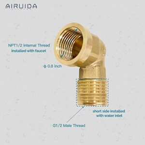 Mounted Installation Kit for Wall Mount Faucets Connector Set Stainless Steel Commercial Kitchen Prep Utility Sink 1/2" NPT Female to Male 90 Degree