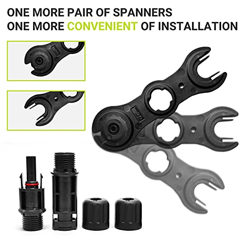 Newpowa Solar Panel Male/Female Connectors with Spanners 6 Pairs of PV Cable Connectors for Off-Grid Solar Charge System