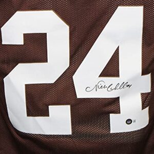 Nick Chubb Autographed/Signed Pro Style Brown XL Jersey BAS