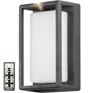 MVBT Modern Outdoor Solar Wall Light, LED Porch Patio Door Entryway Sconce Exterior Fixture Wall Lamp 3000K Landscape Lighting with No Wiring Required