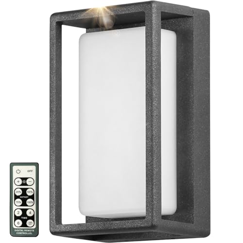 MVBT Modern Outdoor Solar Wall Light, LED Porch Patio Door Entryway Sconce Exterior Fixture Wall Lamp 3000K Landscape Lighting with No Wiring Required