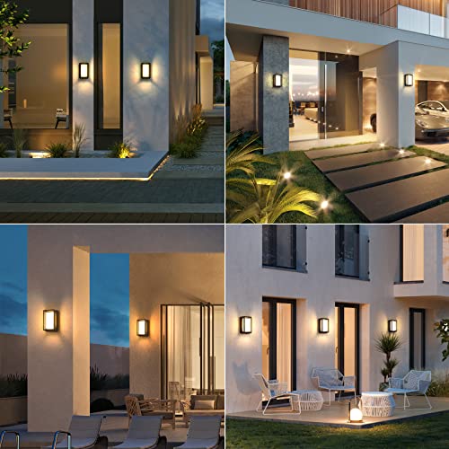 MVBT Modern Outdoor Solar Wall Light, LED Porch Patio Door Entryway Sconce Exterior Fixture Wall Lamp 3000K Landscape Lighting with No Wiring Required