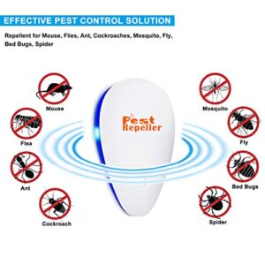 Ultrasonic Pest Repeller 6 Pack, Ultrasonic Pest Repellent, Indoor Pest Control Electronic Plug in, Insect Repellent for Mosquito, Mouse, Cockroaches,Rats,Bug, Spider, Ant, Flies