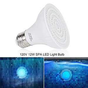 XIUBE 120V LED RGB SPA Light 12W Color Bulb for Hot Tub/Inground SPA/Underwater Swimming Pool PAR20 E26 Base Replace up to 100W-300W Pentair & Hayward Fixtures Remote Switch Control