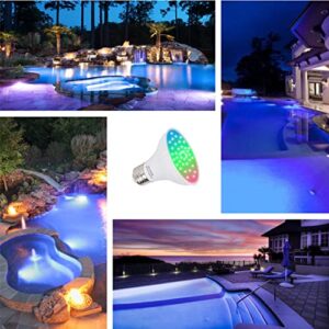 XIUBE 120V LED RGB SPA Light 12W Color Bulb for Hot Tub/Inground SPA/Underwater Swimming Pool PAR20 E26 Base Replace up to 100W-300W Pentair & Hayward Fixtures Remote Switch Control