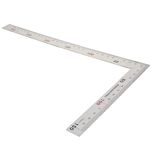 Heyiarbeit 5.9"x11.81" L Shaped Ruler Carpenters Square Framing Ruler Stainless Steel Right Angle Ruler 90 Degree Square L Ruler for Engineer Woodworking Measuring Tools Auxiliary Marking 1Pcs