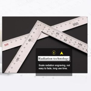 Heyiarbeit 5.9"x11.81" L Shaped Ruler Carpenters Square Framing Ruler Stainless Steel Right Angle Ruler 90 Degree Square L Ruler for Engineer Woodworking Measuring Tools Auxiliary Marking 1Pcs