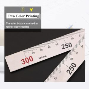 Heyiarbeit 5.9"x11.81" L Shaped Ruler Carpenters Square Framing Ruler Stainless Steel Right Angle Ruler 90 Degree Square L Ruler for Engineer Woodworking Measuring Tools Auxiliary Marking 1Pcs