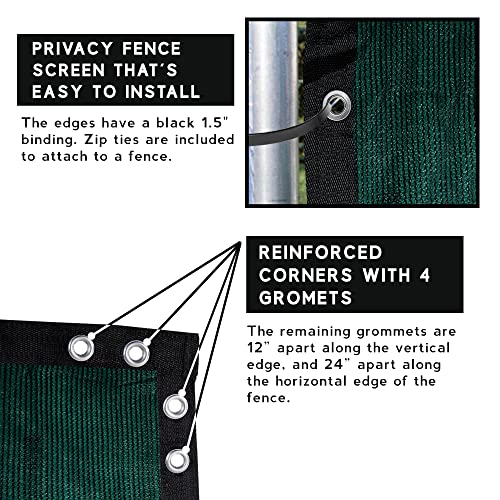 ASTEROUTDOOR Balcony and Fence Privacy Screen 4' x 50' with 90% Shade Rating - Green 170 GSM Polyethylene Fabric