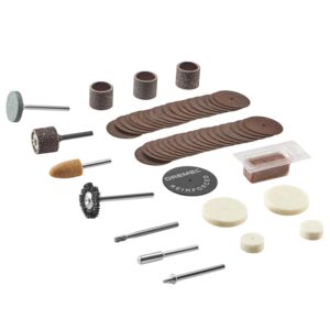 Dremel 730-01 All-Purpose Rotary Tool Accessories Kit - 52 Piece Assorted Set- Includes a Carving Bit, Sanding Drums, Grinding Stones, Cutting Discs, and a Storage Case