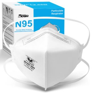 funight n95 mask 20 pack niosh certified respiratory particulate filtering face mask personal protective use comfortable protection box of 20 face masks