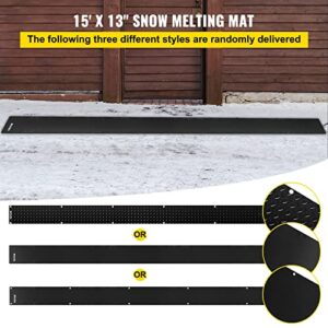 VEVOR, 15ft x 13in Walkway, 120V Ice, PVC Heated 6ft Power Cord, Slip-Proof, Ideal Winter Outdoor Snow Mat, 2'' per Hour Melting Speed, Black