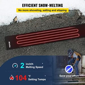 VEVOR, 15ft x 13in Walkway, 120V Ice, PVC Heated 6ft Power Cord, Slip-Proof, Ideal Winter Outdoor Snow Mat, 2'' per Hour Melting Speed, Black