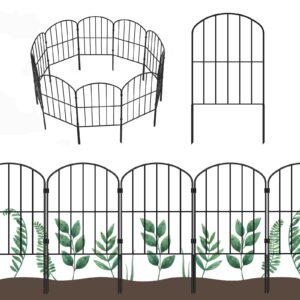 ousheng decorative garden fence fencing 10 panels, 10ft (l) x 24in (h) rustproof metal wire border animal barrier for dog, flower edging for yard landscape patio outdoor decor, arched