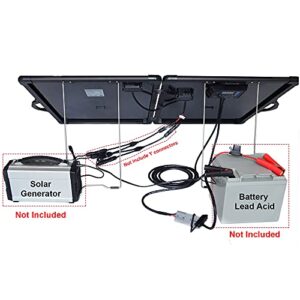 ACOPOWER 200W Mono Lightweight Portable Solar Panel Kit, 2x100W Solar Suitcase, Waterproof 20A 12V/24V LCD Charge Controller for Both 12V Battery and Generator (New Launched), Black, (HY-PLK-200W20A)