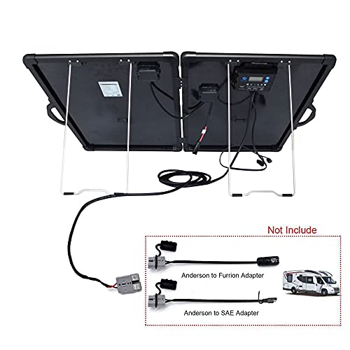 ACOPOWER 200W Mono Lightweight Portable Solar Panel Kit, 2x100W Solar Suitcase, Waterproof 20A 12V/24V LCD Charge Controller for Both 12V Battery and Generator (New Launched), Black, (HY-PLK-200W20A)