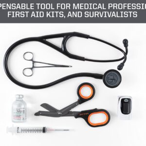 Professional-Grade Emergency Trauma Shears by PYRSIVA MEDICAL | Durable Titanized Blades, Rubberized Grips | For Nurses, EMTs, paramedics, physicians and vets