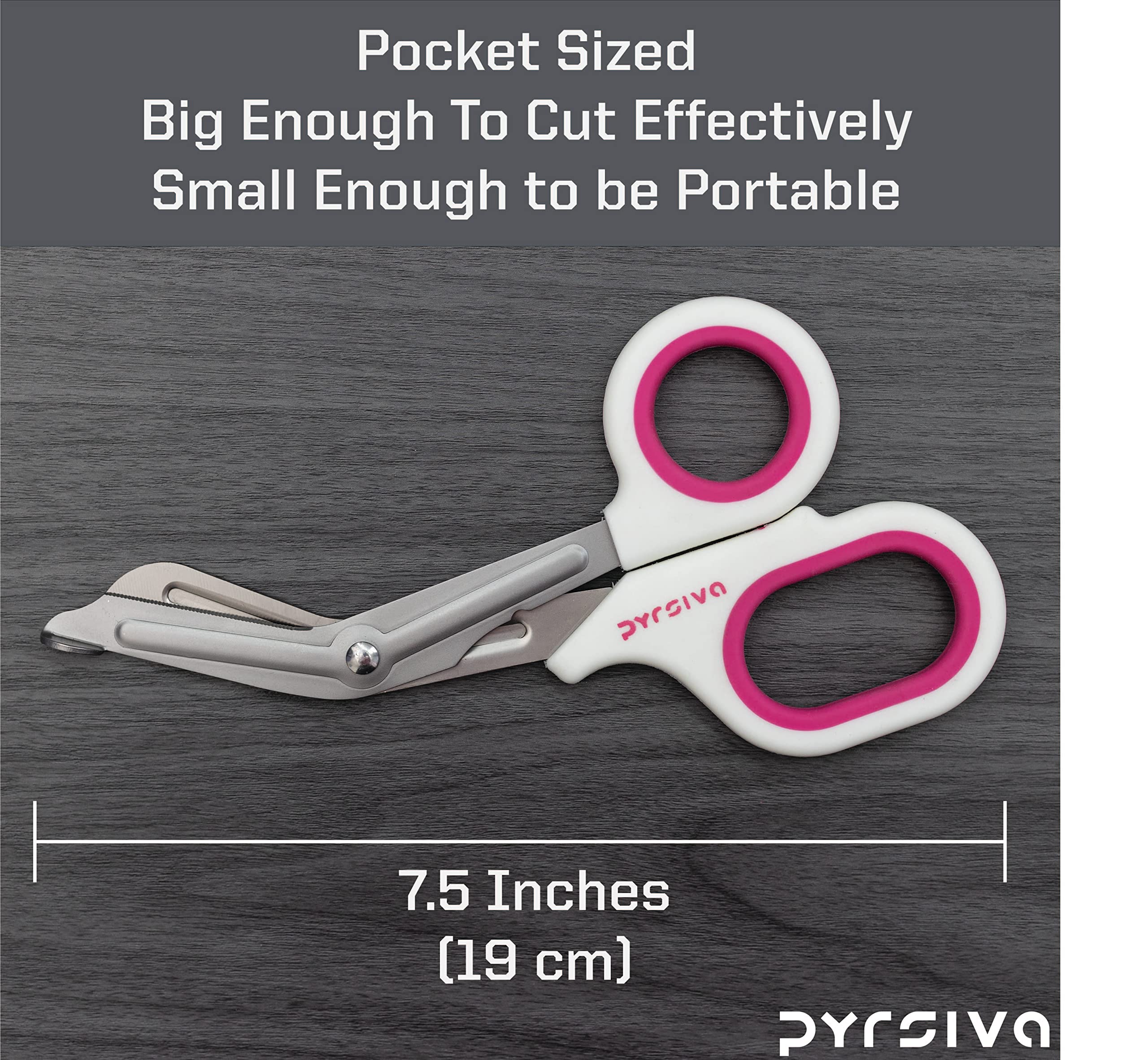 Professional-Grade Emergency Trauma Shears by PYRSIVA MEDICAL | Durable Titanized Blades, Rubberized Grips | For Nurses, EMTs, paramedics, physicians and vets