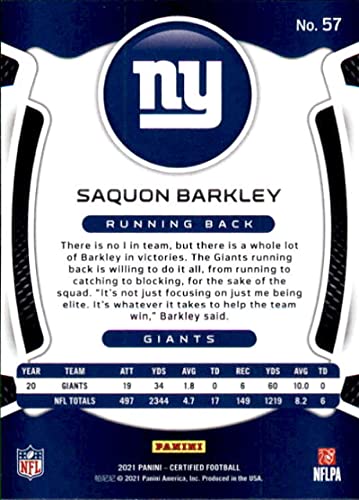 2021 Panini Certified #57 Saquon Barkley New York Giants Football