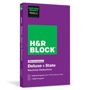 H&R Block Tax Software Deluxe + State 2021 [Old Version]