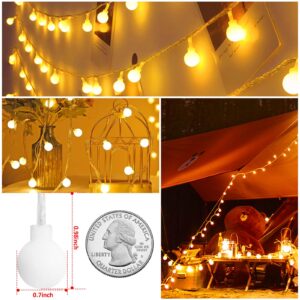 YOYONACY Battery Operated String Lights Bedroom - 52FT 2 Pack 120 LED Powered String Lights Waterproof 8 Modes with Remote and Timer for Indoor Outdoor Wedding Decor Camping, Warm White