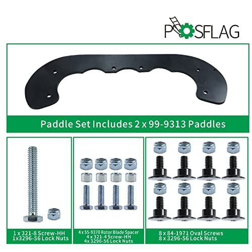 POSFLAG 99-9313 Snow Blower Paddles with 95-6151 Drive Belt Replaces 125-1128 55-9250 55-9251 88-0771 for Toro CCR 2400, CCR 2450, CCR 2450 GTS, CCR 3000, CCR 3600, CCR 3650, CCR 3650 GTS Snowthrowers