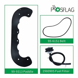 POSFLAG 99-9313 Snow Blower Paddles with 95-6151 Drive Belt Replaces 125-1128 55-9250 55-9251 88-0771 for Toro CCR 2400, CCR 2450, CCR 2450 GTS, CCR 3000, CCR 3600, CCR 3650, CCR 3650 GTS Snowthrowers