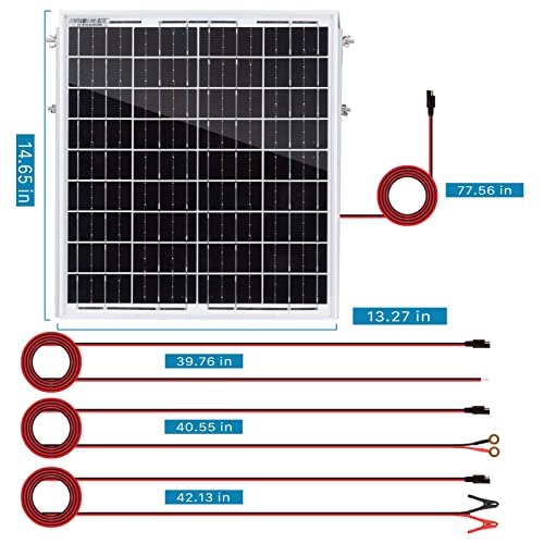 YAARZAR 20 Watt 12V Solar Panel Kit with Adjustable Solar Panels Tilt Mount Brackets and 5A 12V/24V PWM Solar Charge Controller for 12V Battery RV Boat Homes and Any Off-Grid Applications