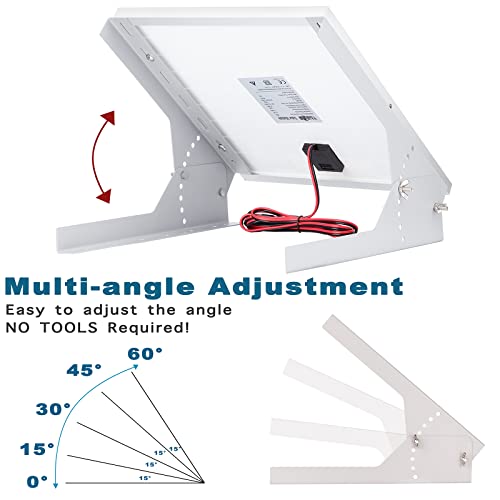 YAARZAR 20 Watt 12V Solar Panel Kit with Adjustable Solar Panels Tilt Mount Brackets and 5A 12V/24V PWM Solar Charge Controller for 12V Battery RV Boat Homes and Any Off-Grid Applications