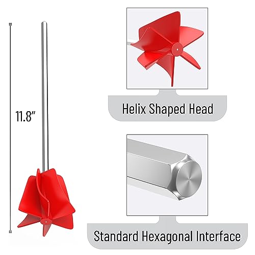 Bates- Helix Paint Mixer, 11.8 Inch, 1 Gallon Paint Mixer for Drill, Resin Mixer, Epoxy Mixer, Paint Stirrer for Drill, Drill Mixer Attachment, Epoxy Resin Mixer, Drill Paint Mixer.