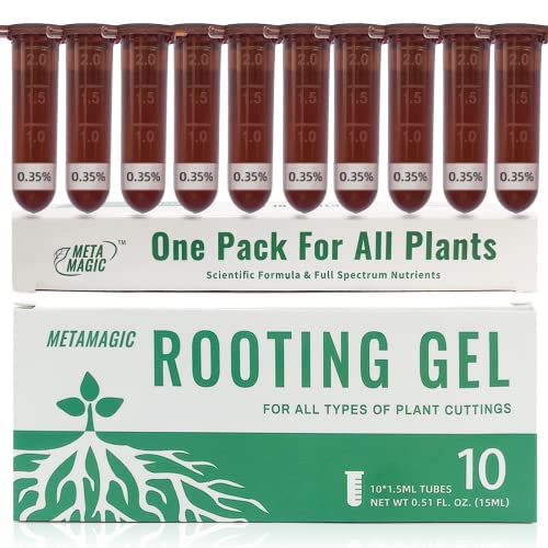 MetaMagic Rooting Hormone Gel for Cuttings Must Have Plant Fertilizer for Cloning Rapid Root Grow Branching General Purpose Hydroponic Nutrients and Supplies – No-Mess Single Packet Tube 15ML