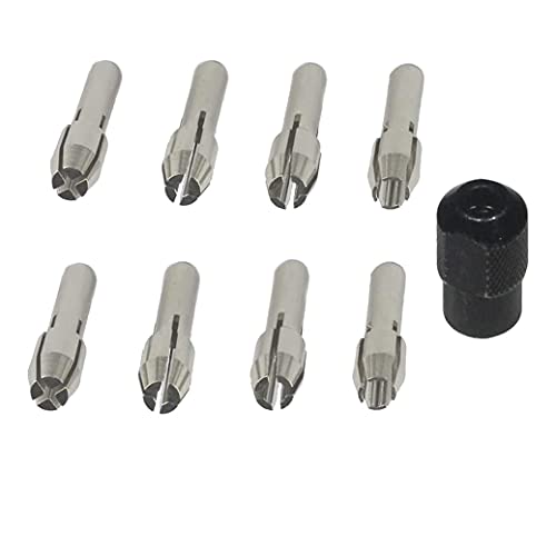 Luo ke 9Pcs Quickly Changed Rotary Collet Set Clamping Nut Fits For Dremel