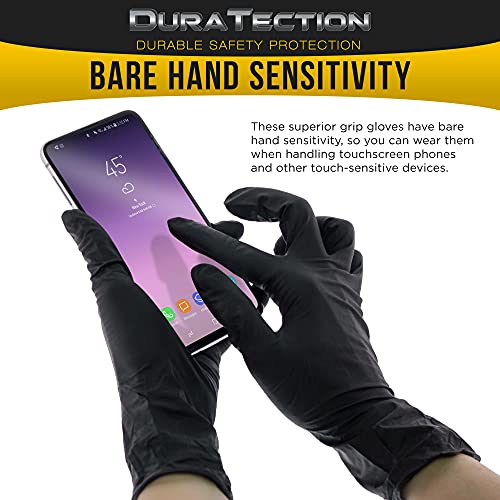 Dura-Gold HD Black Nitrile Disposable Gloves, Box of 100, Size Large, 6 Mil - Latex Free, Powder Free, Textured Grip, Food Safe