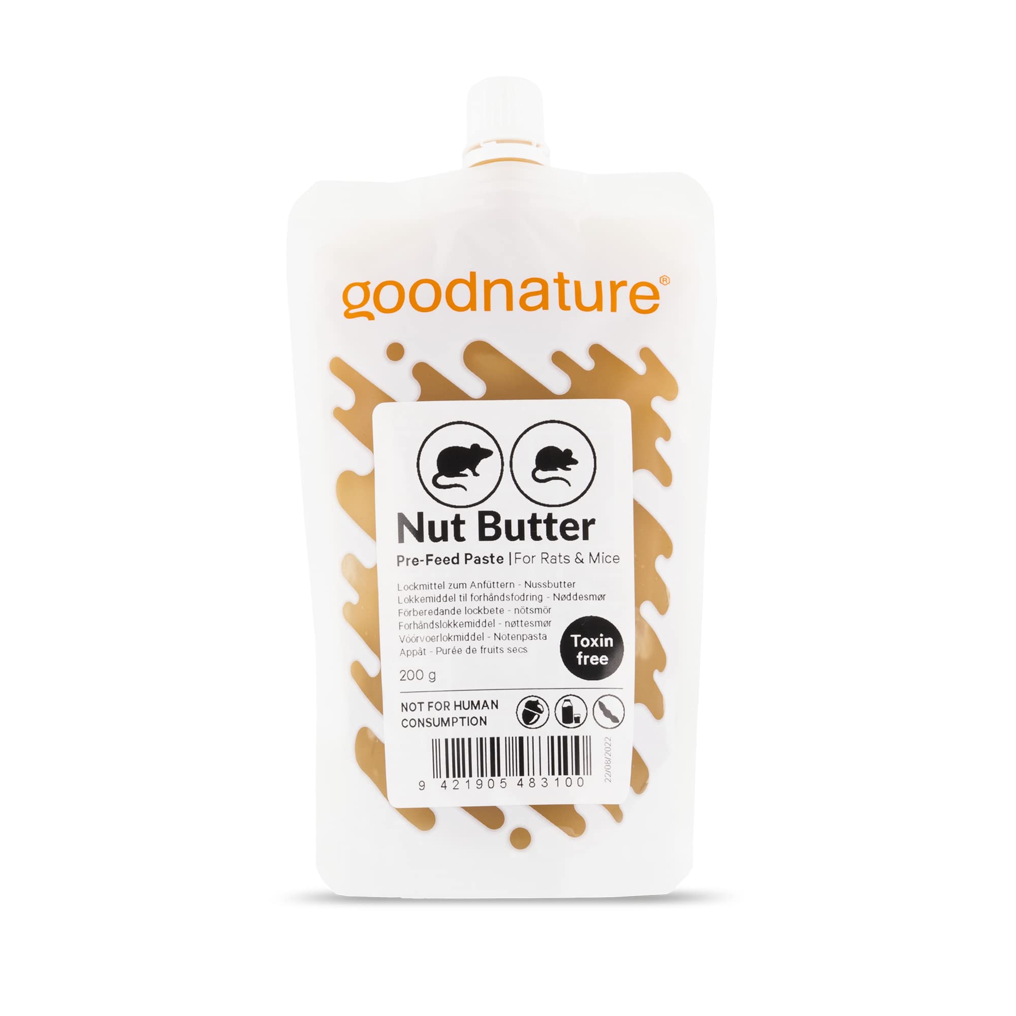 Goodnature Pre-Feed Paste, Rat and Mouse Pre-Feed Paste Pouch, Nut Butter Formula, Pet-Friendly Pest Paste, 200g