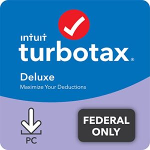 [old version] intuit turbotax deluxe 2021, federal only tax return [pc download]