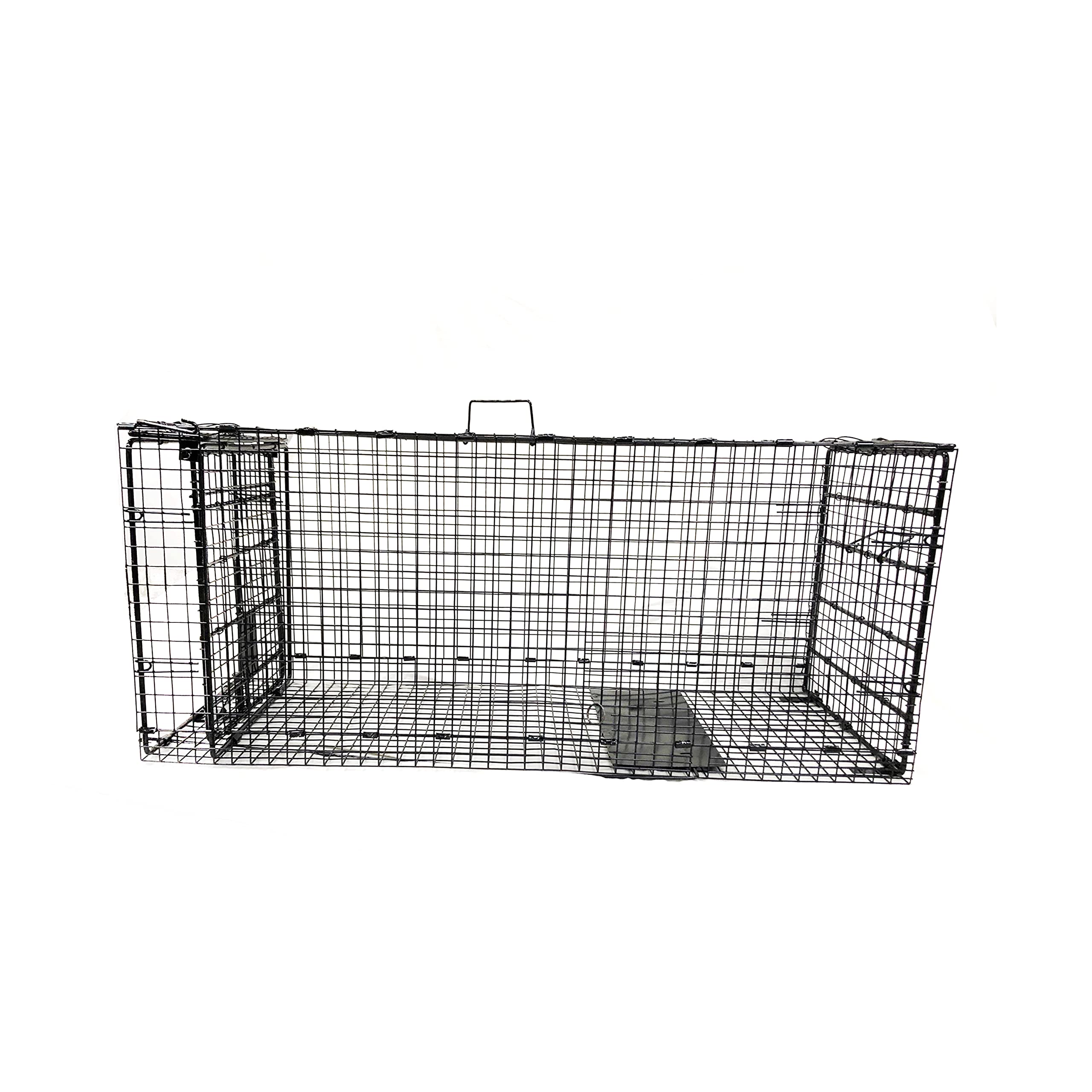 Humane Way Folding 42 Inch Live Humane Animal Trap - Safe Traps for All Animals - Dogs, Raccoons, Cats, Groundhogs, Opossums, Coyote, Bobcat - 42"x16"x18"