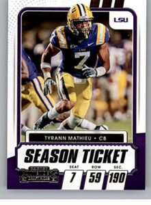 2021 panini contenders draft season ticket #74 tyrann mathieu lsu tigers football trading card