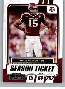 2021 panini contenders draft season ticket #88 myles garrett texas a&m aggies football trading card