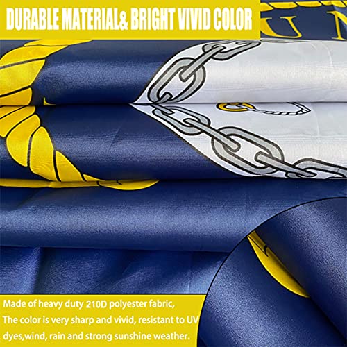 US Navy Emblem Flag Double Sided 3x5 Outdoor- Heavy Duty Navy Naval Military Flags -United State Navy Flags Banner with 2 Brass Grommets 4 Rows Stitched