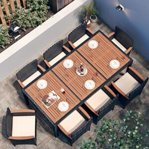 flamaker 9 pcs outdoor patio dining set