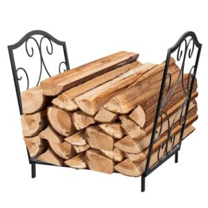 idealhouse fireplace decorative firewood rack 17.7 inch iron indoor/outdoor firewood storage rack log stand stacker holder wood rack for firewood (s)