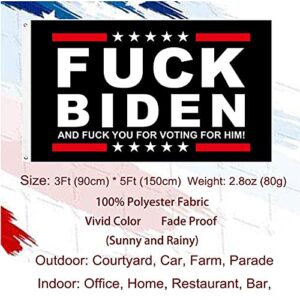 Osgow Fuck Biden Flag, 3x5 Ft Fuck FK Biden Flags, Outdoor Pop American Flags, 100% Polyester Fabric with Brass Grommets, Vivid Color and Fade Proof, Fly Your US Flag in Outdoor, Car, Farm, Room