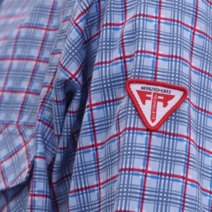 TICOMELA FR Shirt for Men Flame Resistant Shirts 6.5oz Light Weight Blue/Red Plaid Men's Fire Retardant Snap Shirts