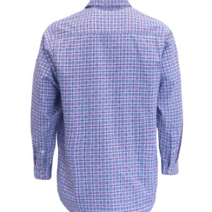 TICOMELA FR Shirt for Men Flame Resistant Shirts 6.5oz Light Weight Blue/Red Plaid Men's Fire Retardant Snap Shirts